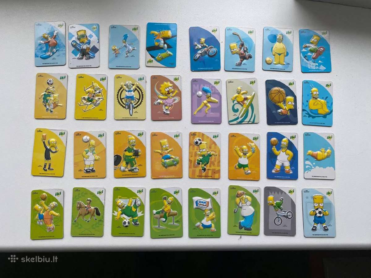 Simpsons kolekciniai magnetukai/mini kortelės - Skelbiu.lt