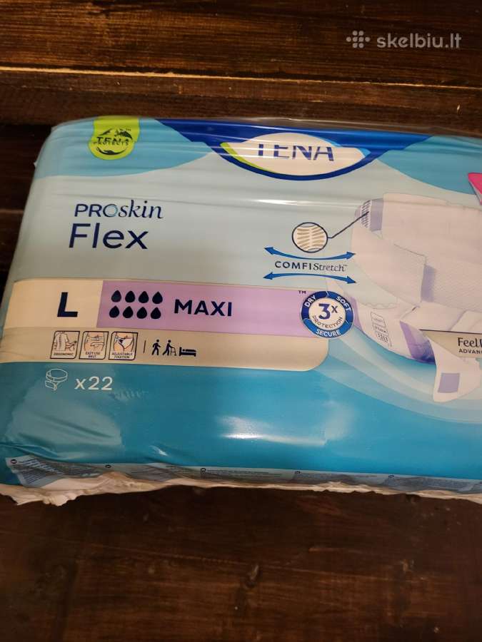 Tena Flex Maxi L N22 juostinės sauskelnės. - Skelbiu.lt
