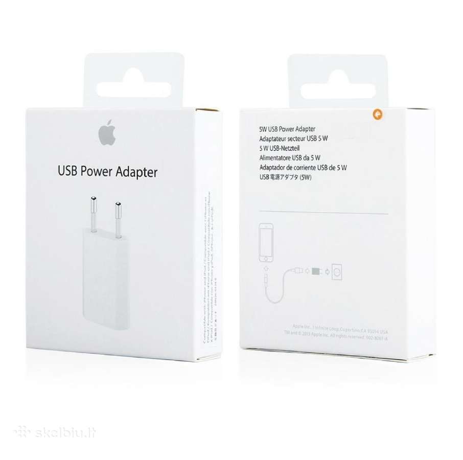 Usb power adapter apple pakrovejas 5w naujas - Skelbiu.lt