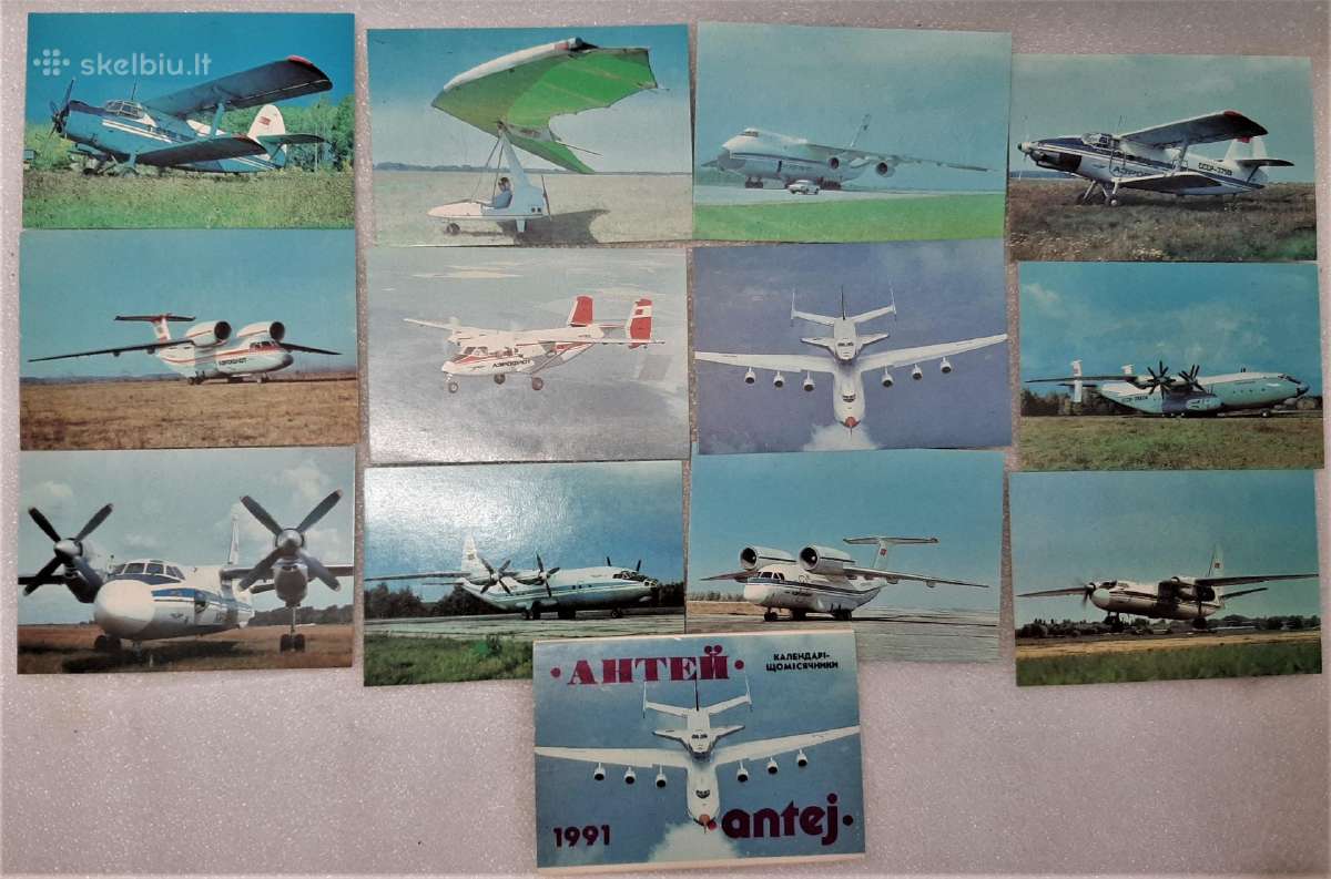 1991m aviacijos kalendoriukų komplektas Antej - Skelbiu.lt