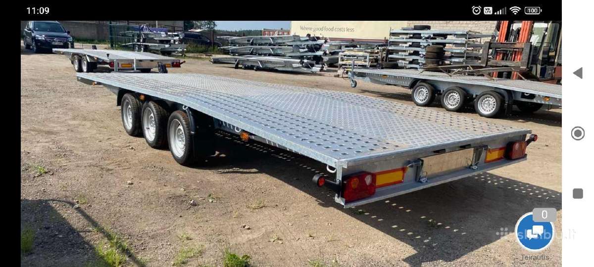 Priekaba- tralas autovežis 8,5 m ir 6 m nuoma - Skelbiu.lt