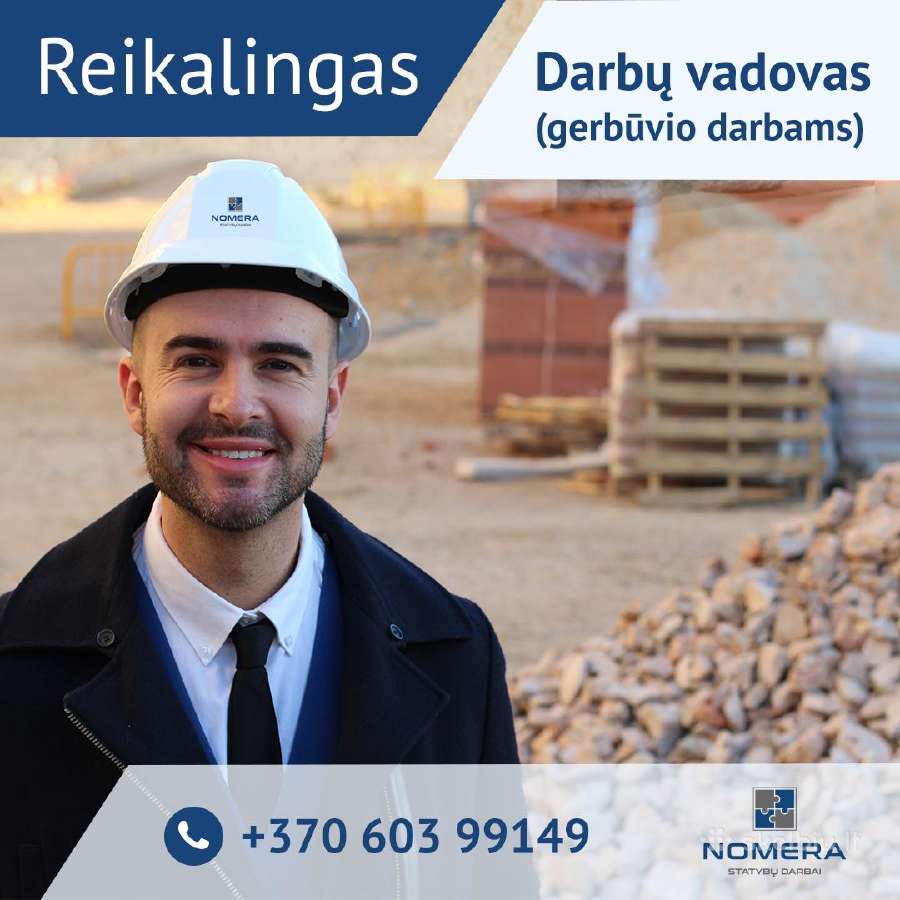 Ieškome darbų vadovo Vilniuje (gerbūvio darbai) - Skelbiu.lt