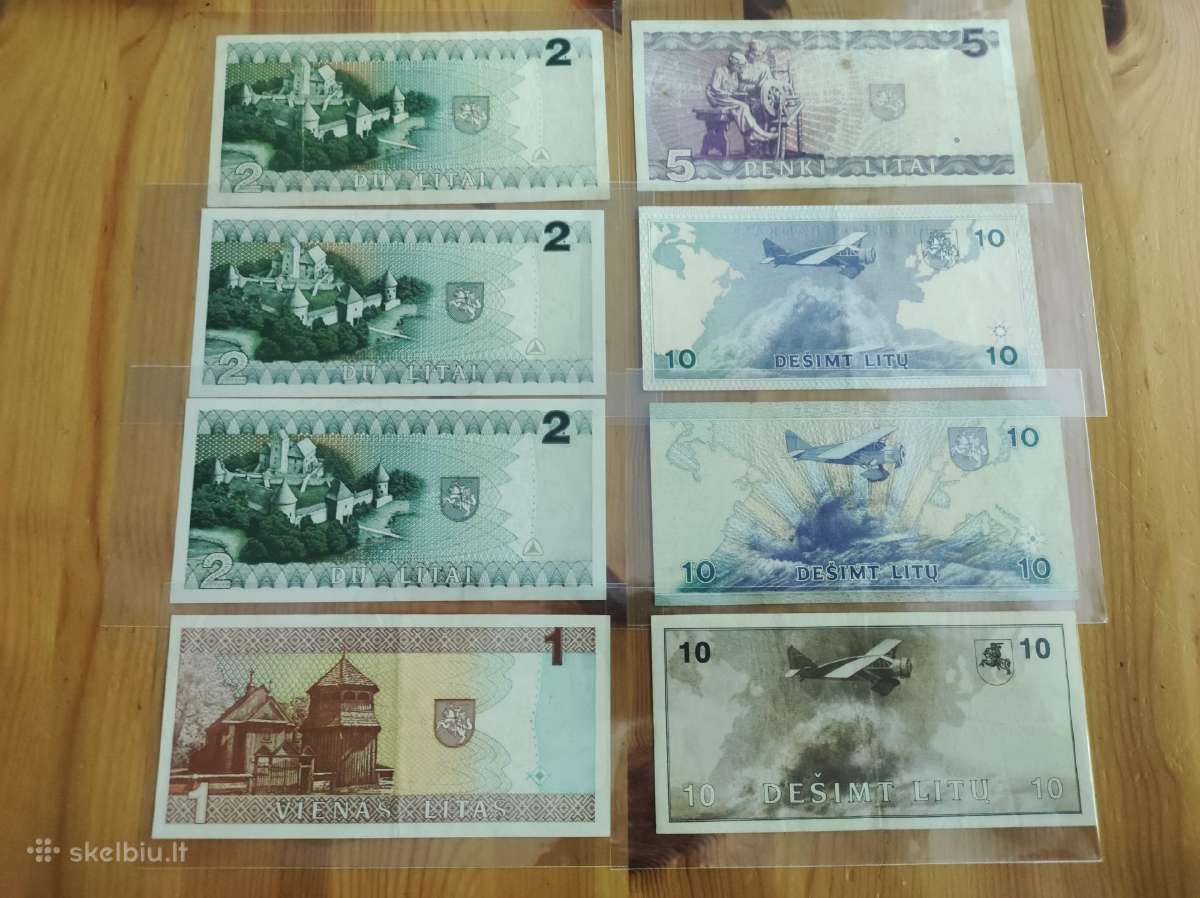 Įvairūs litų banknotai - Skelbiu.lt