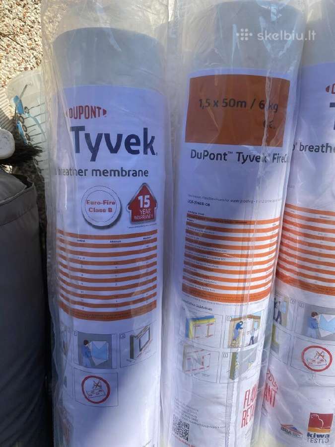 Tyvek ugniai atspari plėvelė. - Skelbiu.lt