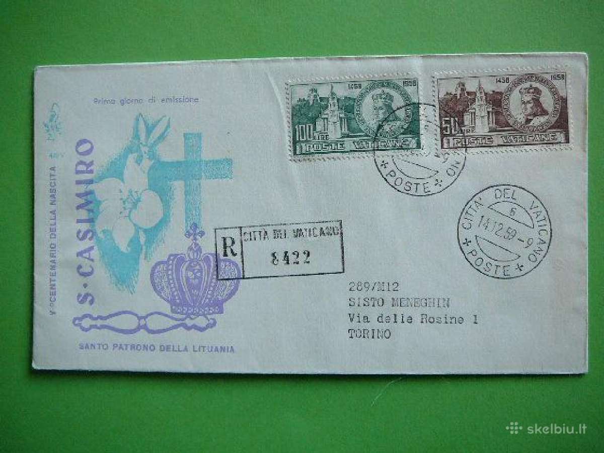 Vatikanas Sv. Kazimieras Lietuva 1959 Fdc591b - Skelbiu.lt