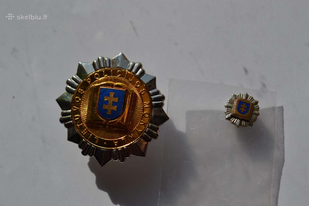 Policijos mokyklos baigimo zenklas + miniatiura - Skelbiu.lt