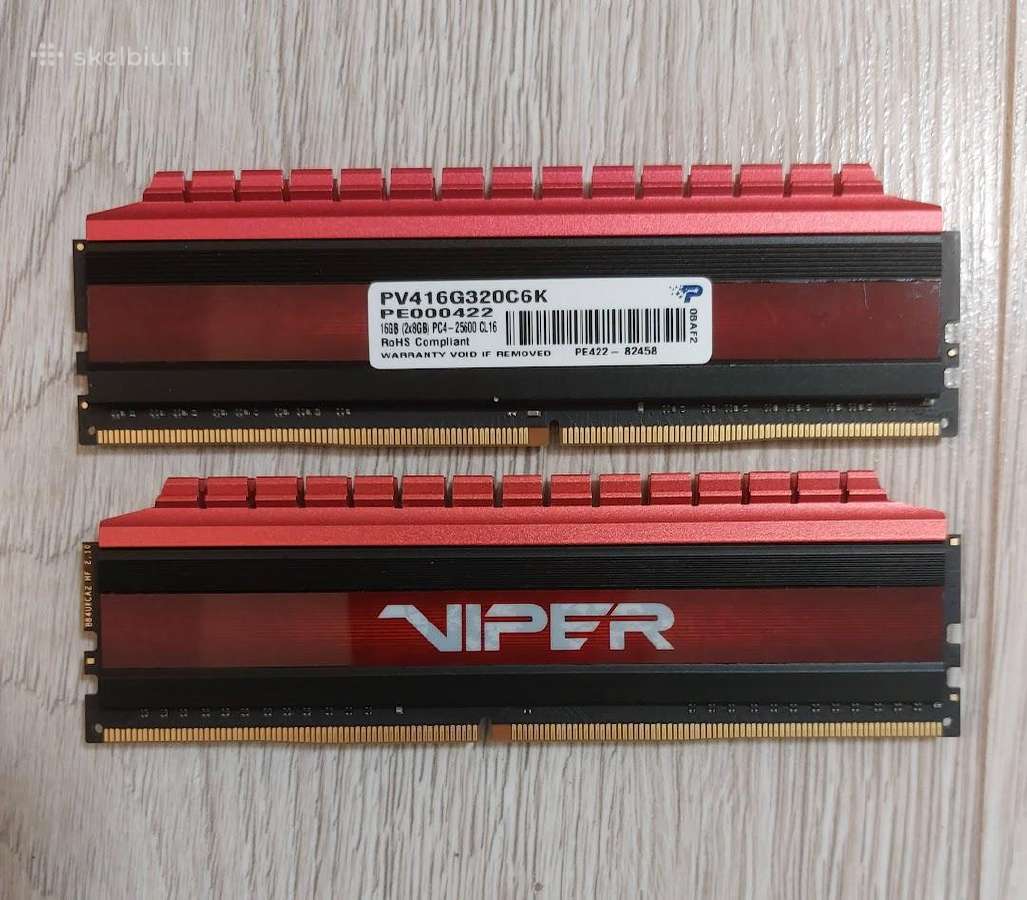 Ddr4 RAM kit 2x8gb 3200mhz cl16 Viper 4 - Skelbiu.lt