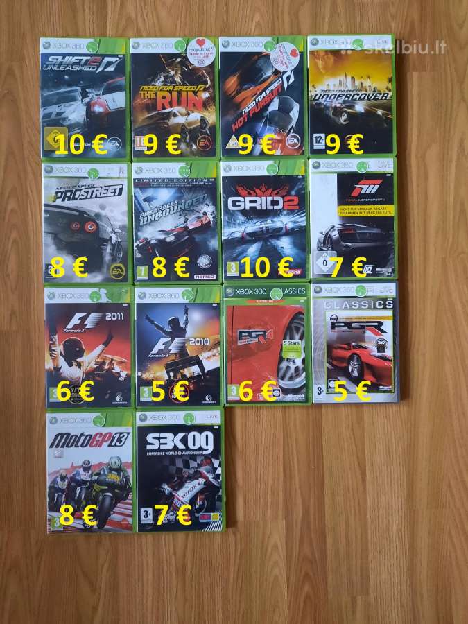 Xbox 360 Lenktynės ir Kinect žaidimai - Skelbiu.lt