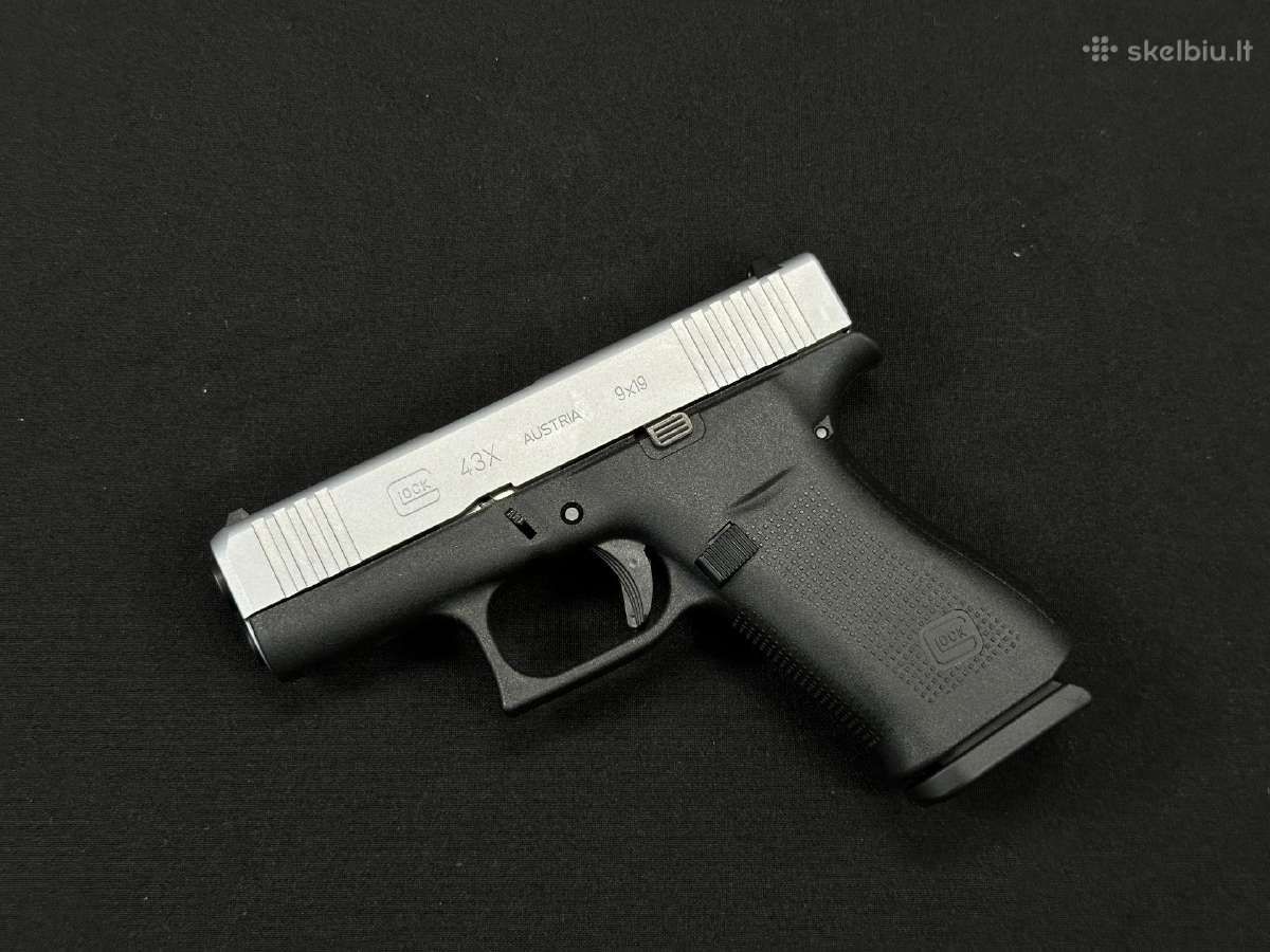 Pistoletas Glock 43x Silver Slide Fs Gen 5 9x19 - Skelbiu.lt