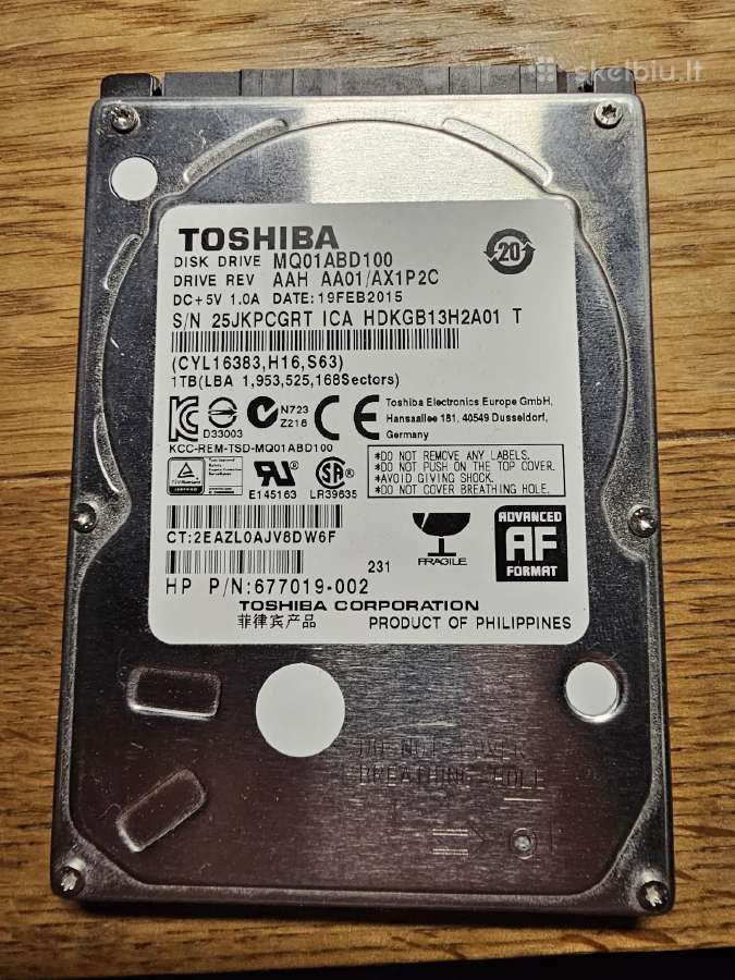 Toshiba 1tb kietas diskas 2,5 HDD Modelis Mq01abd1 - Skelbiu.lt