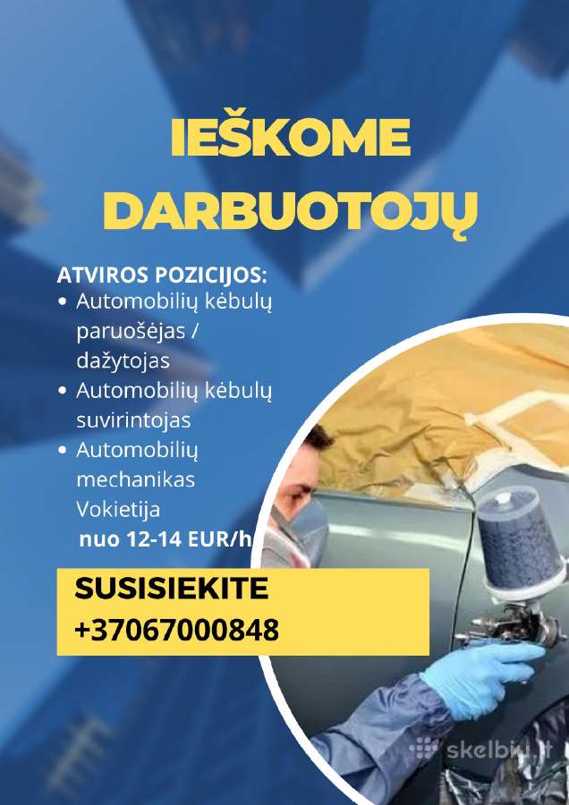 Automobilių kebulo paruošėjai /dažytojai Vokietija - Skelbiu.lt