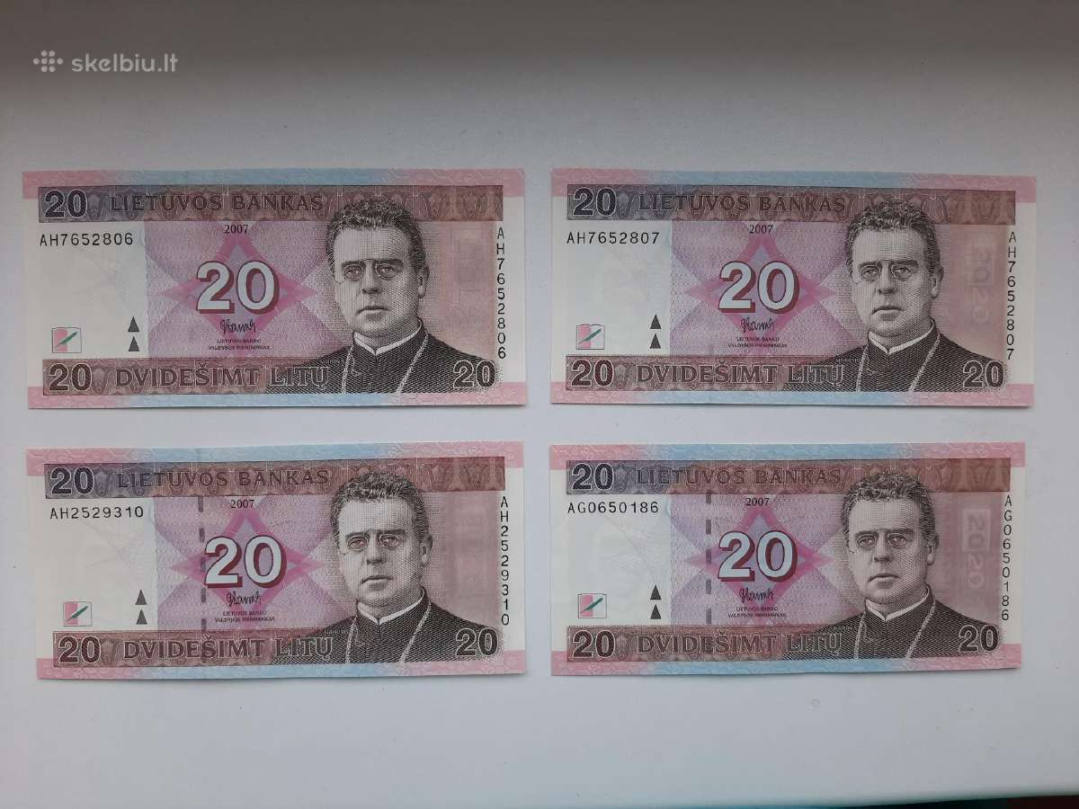 20 litų 2007m banknotas - Skelbiu.lt