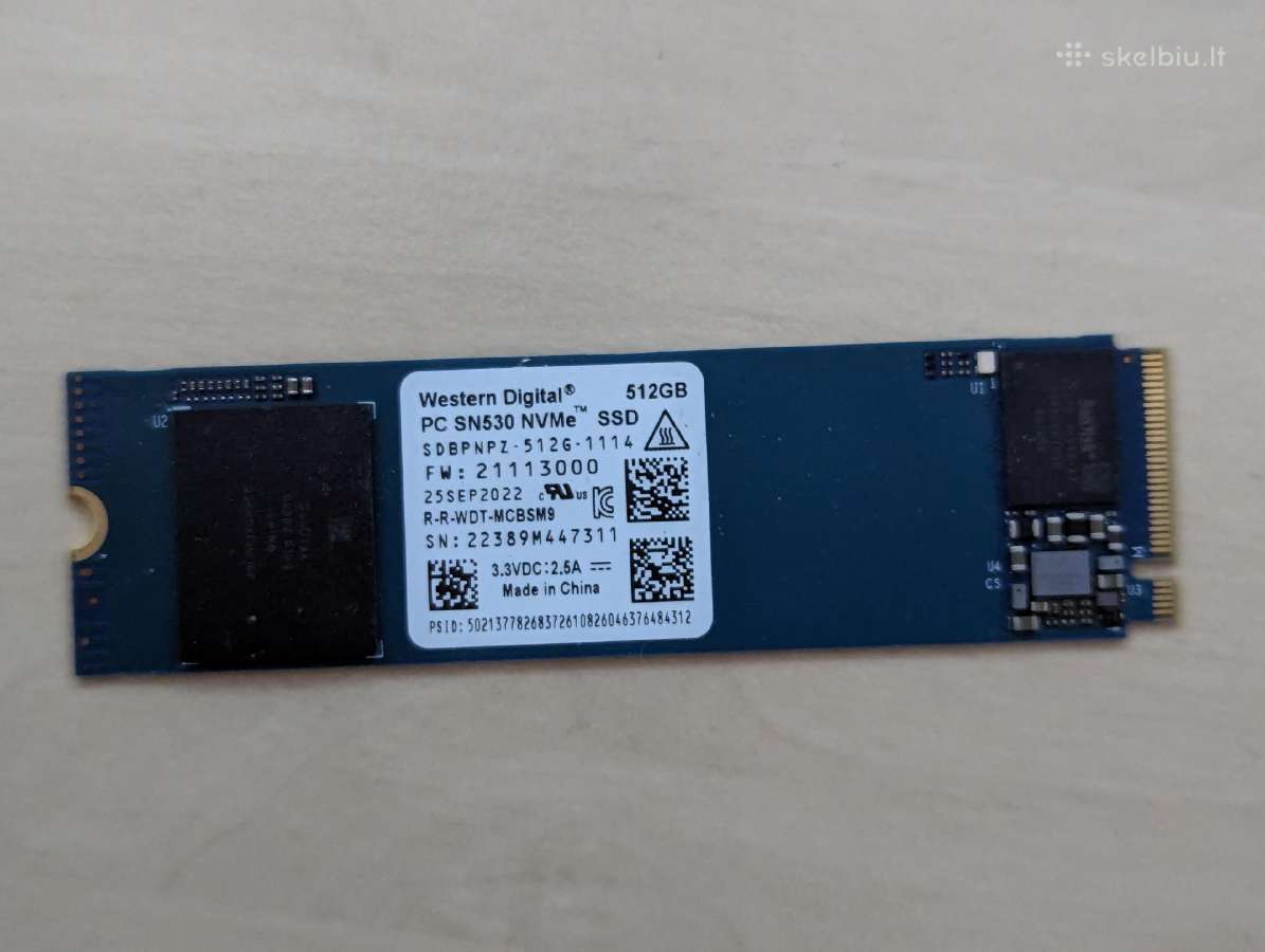 Western Digital 512gb SSD (Pc Sn530 Sdbpnpz-512g) - Skelbiu.lt