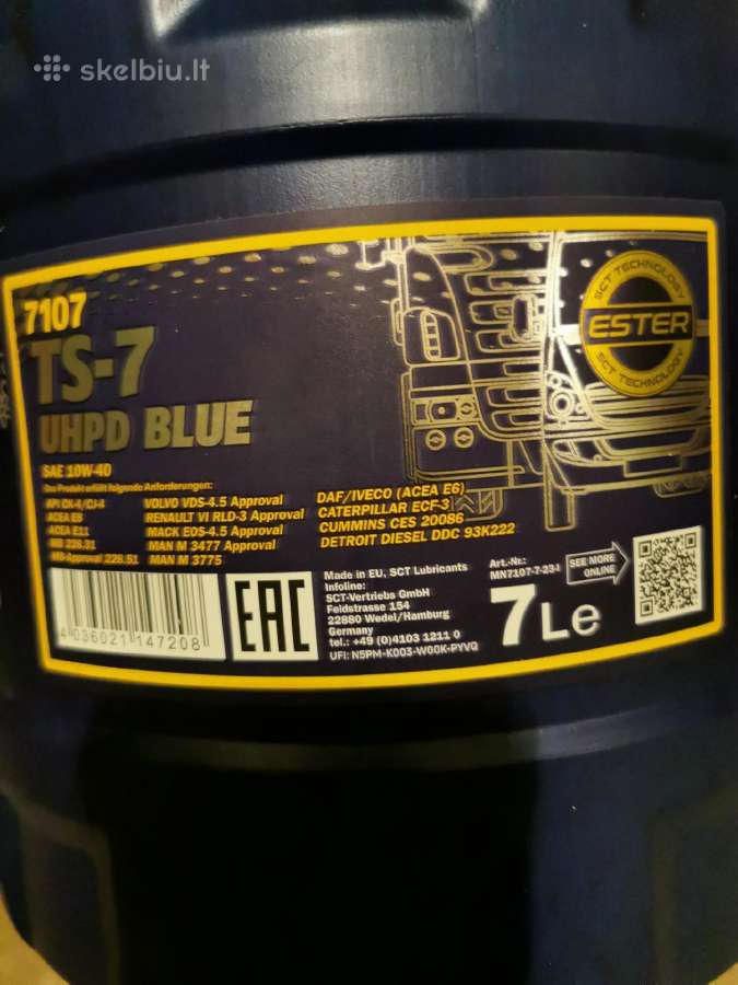 Mannol alyva Ts-7 Uhpd Blue - Skelbiu.lt