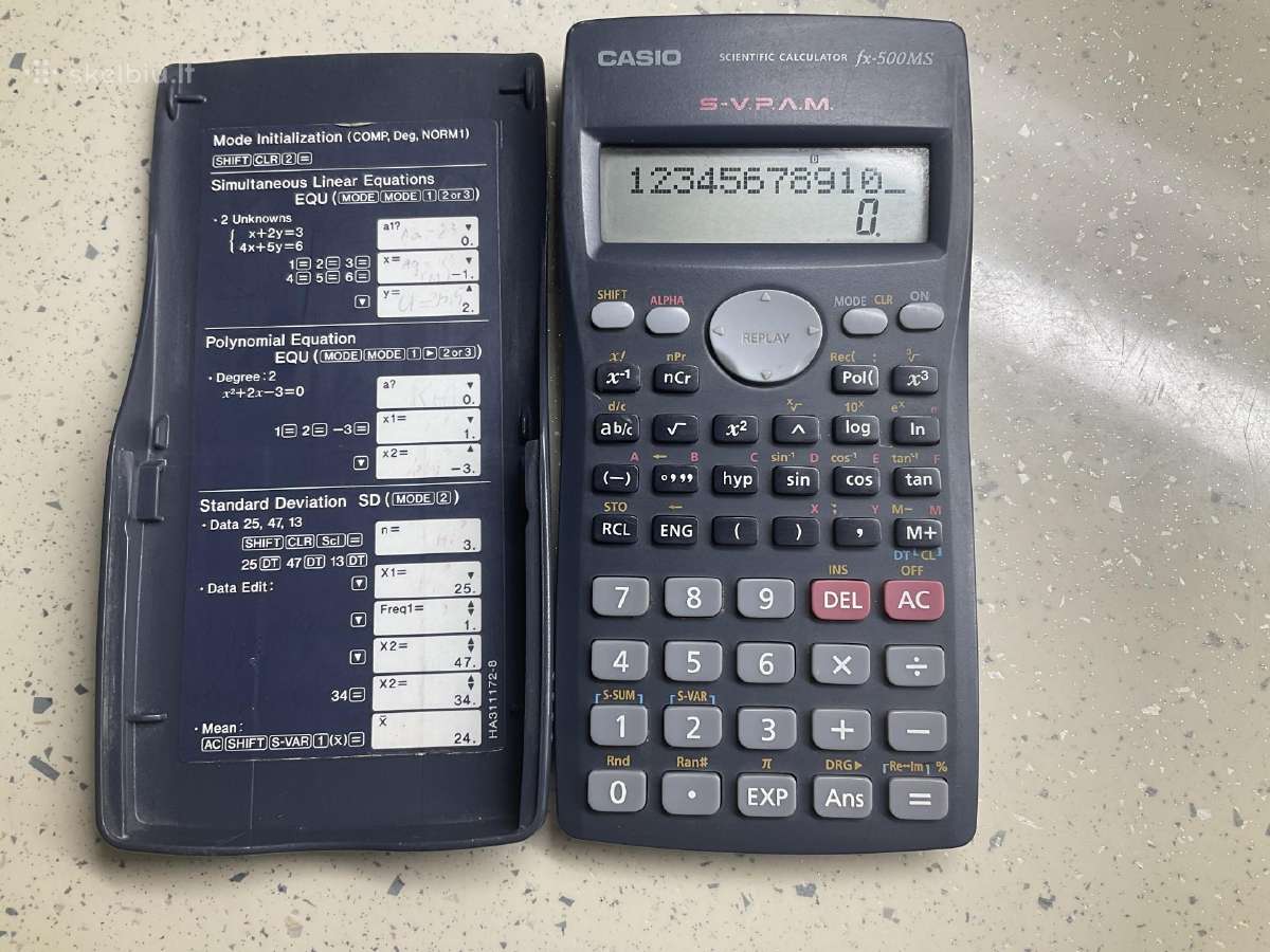 Skaičiuotuvas Casio fx-500ms - Skelbiu.lt