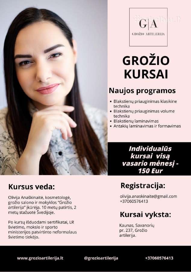 Blakstienų priauginimo/laminavimo kursai - Skelbiu.lt