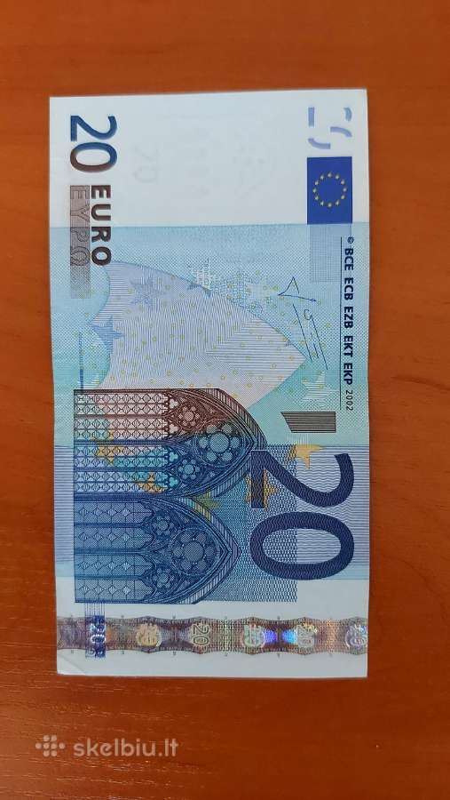 2002m 20 euru banknotas , 1 vnt -22 eur - Skelbiu.lt