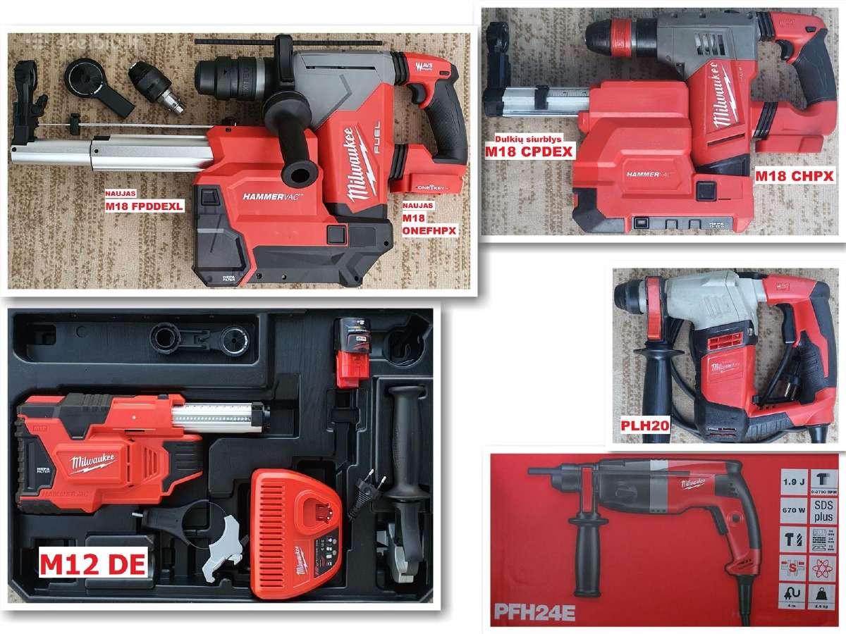 Milwaukee perforatorius dulkių siurblys - Skelbiu.lt