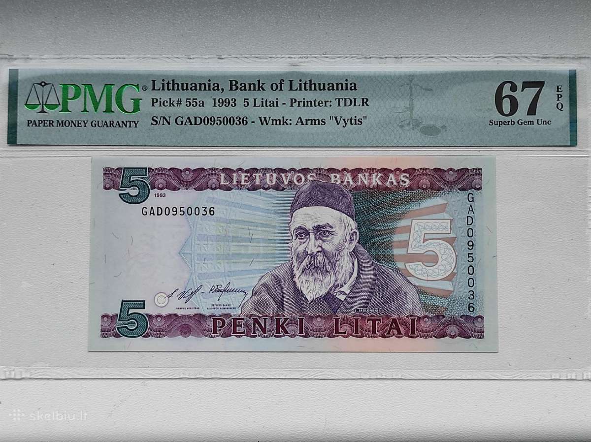 5 litai 1993 Pmg 67 - Skelbiu.lt