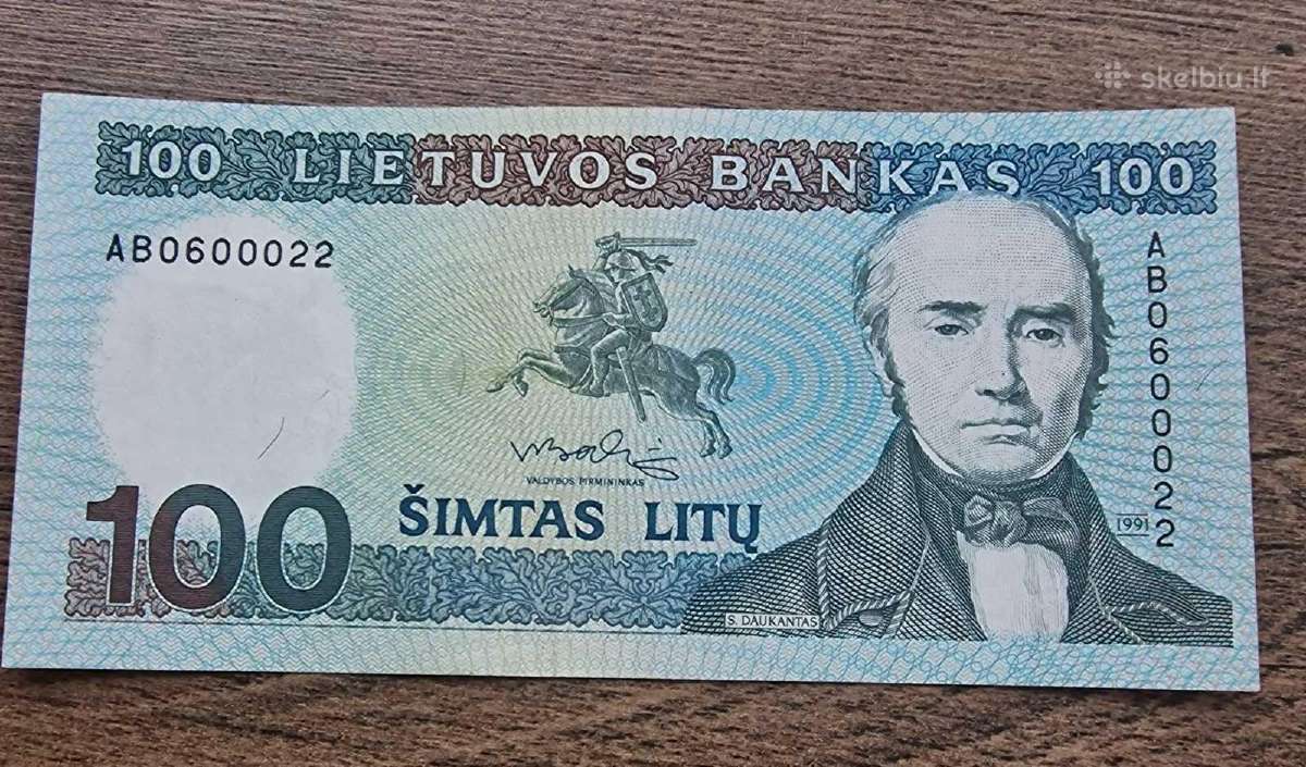 1991 m.100 litu su graziu numeriuku - Skelbiu.lt