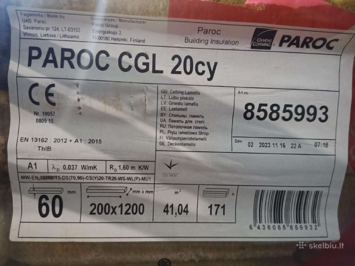 Akmens vata Paroc Cgl 20cy - Skelbiu.lt