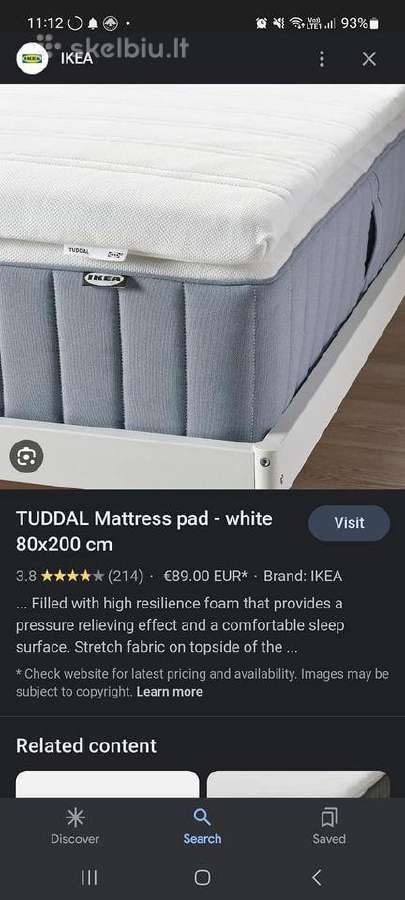 Ikea antčiužinys Tuddal - Skelbiu.lt