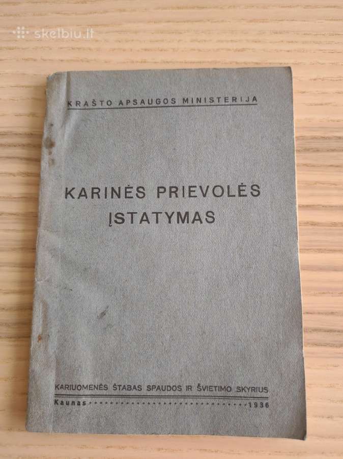 Karinės prievolės įstatymas. 1936 - Skelbiu.lt