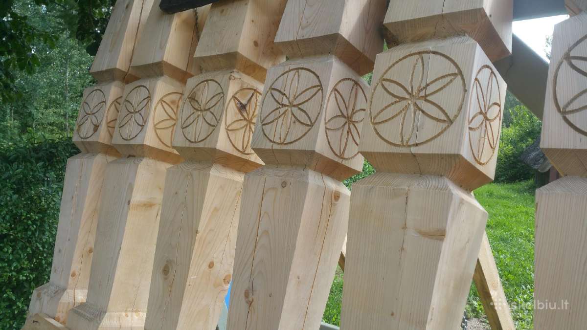 Medinės dekoratyvios kolonos stulpai atramos. - Skelbiu.lt