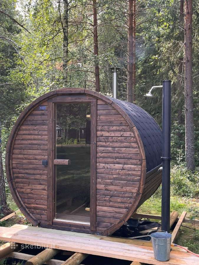 Apvali pirtis-bačka, termo medienos saunos - Skelbiu.lt
