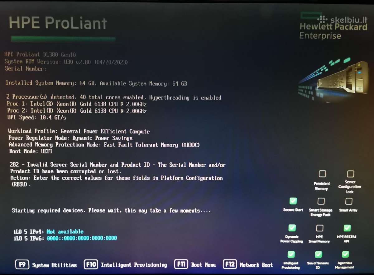 Hpe Dl380 Gen10 8sff Sas + 8sff Nvme 2x Gold 6138 - Skelbiu.lt