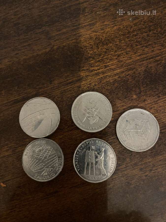 1lito kolekcines monetos 5 vnt. - Skelbiu.lt