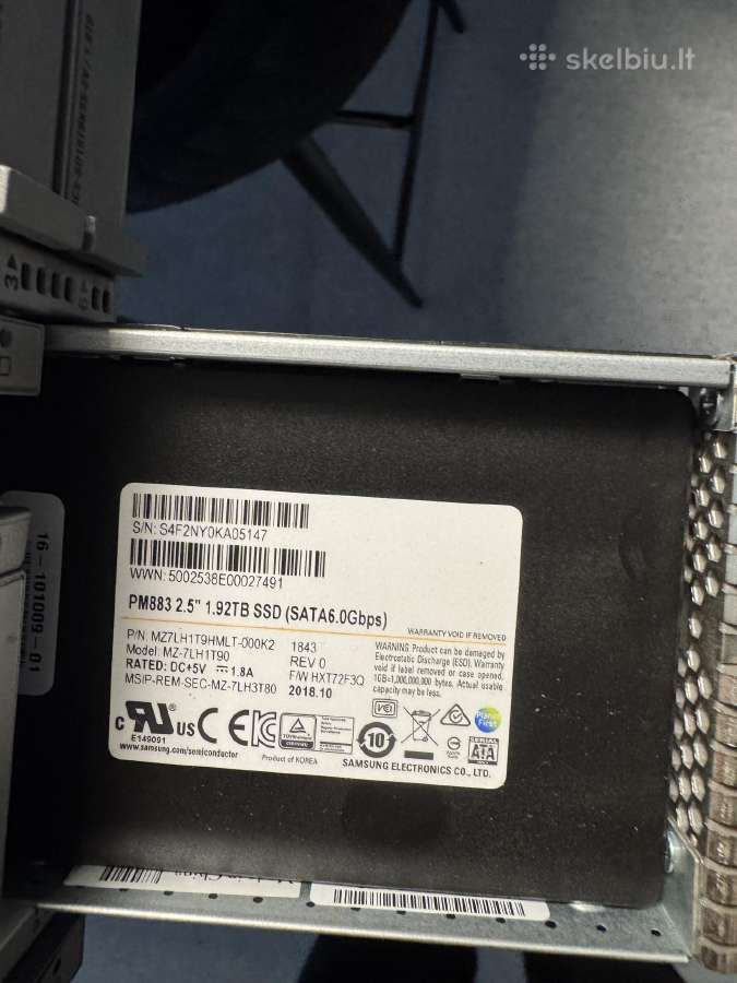 Samsung Pm883 1.92tb serveriniai SSD sata diskai - Skelbiu.lt