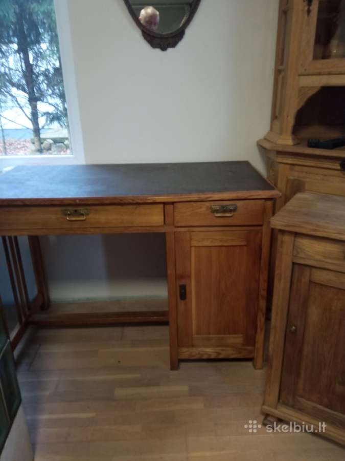 Azuolinis stalas su kede ir rasomasis su spintute - Skelbiu.lt