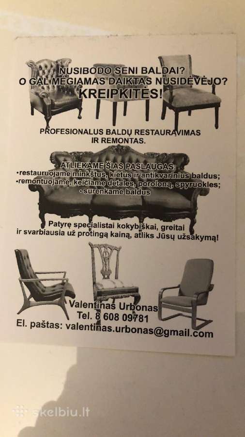Baldu remontas, restauravimas ,dazymas,surinkimas, - Skelbiu.lt