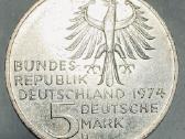 1974 D Vokietija silver pinigas 5 mark /3507 - Skelbiu.lt