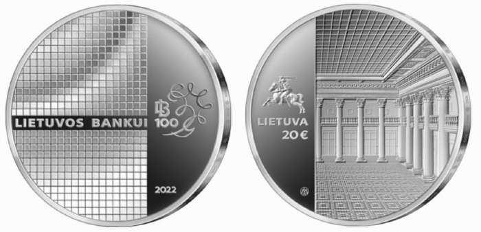 Sidabrinė moneta, Lietuvos banko 100 m. sukakčiai - Skelbiu.lt
