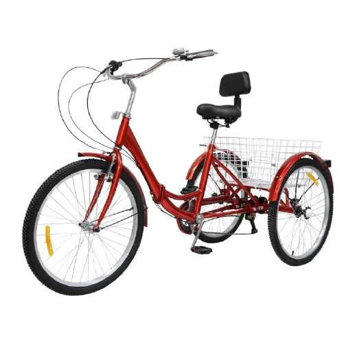 Triratis dviratis 24 sulankstomas: raudonas, - Skelbiu.lt