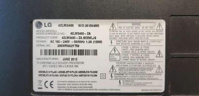 Televizorius LG 42lm3400-za(dalimis) - Skelbiu.lt