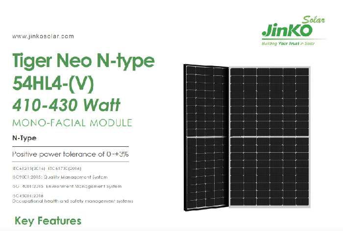Jinko Solar N-type Tiger Neo 420w Black Frame Mc4 - Skelbiu.lt