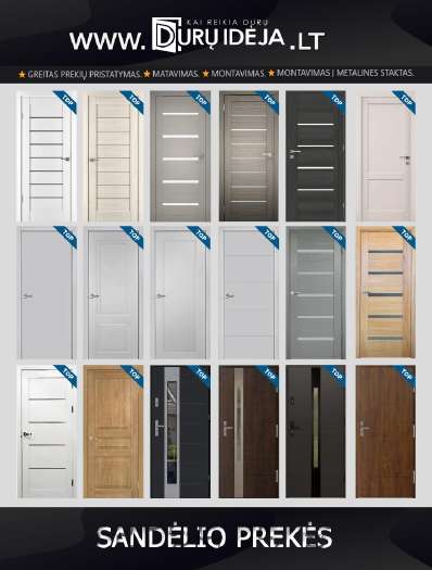 Durys. Vidaus durys su stakta, Lauko durys A+ A++ - Skelbiu.lt