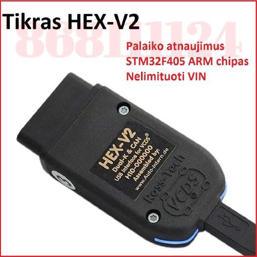 Vcds Arm Stm32f405 chipu tikras Hex-v2 Oem 1:1 - Skelbiu.lt