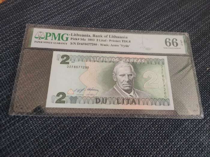 1993 m. 2 litai Pmg66 - Skelbiu.lt