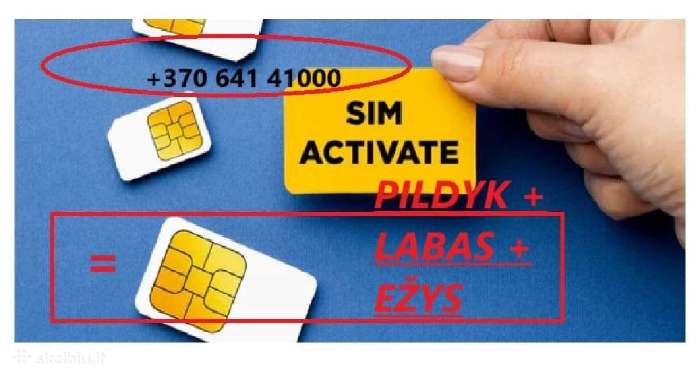 Aktyvuotos Sim =(Ežys + Pildyk + Labas) = 2024m.! - Skelbiu.lt