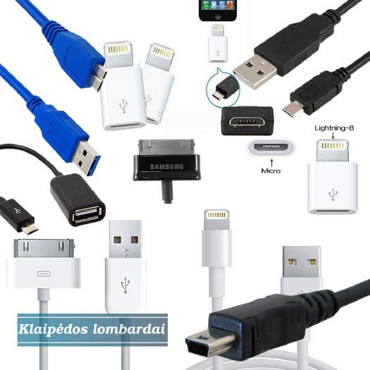Laidai ir kabeliai Usb/micro Usb/mini Usb/iPhone - Skelbiu.lt