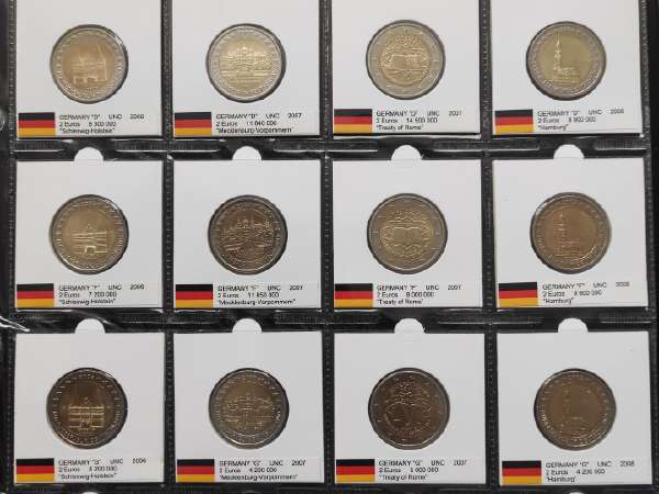 2€ proginės monetos Unc - Skelbiu.lt