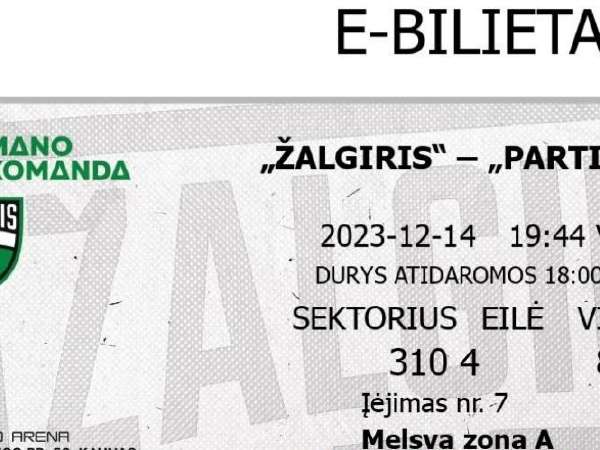 zalgiris bilietai skelbimai - Skelbiu.lt