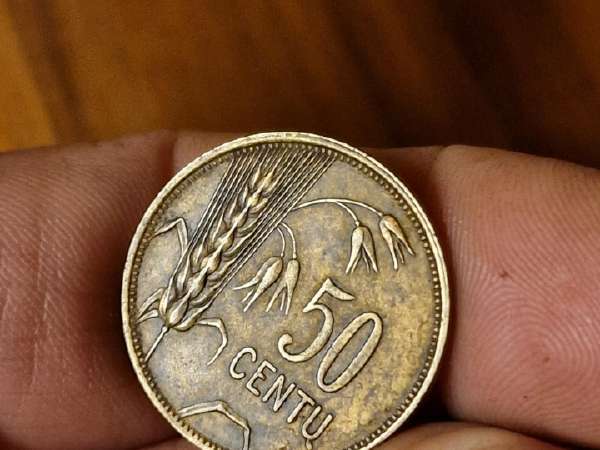 1925 50 centu Falsifikatas ,reta moneta - Skelbiu.lt
