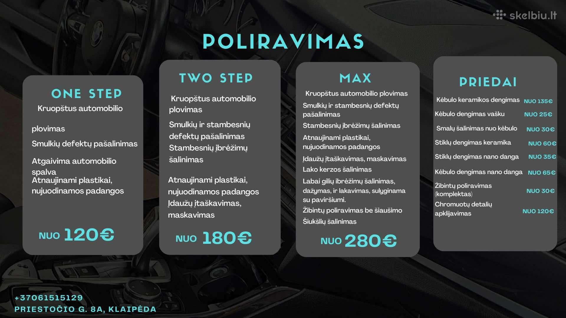 Automobilių cheminis valymas, poliravimas Klaipėda | A25166474